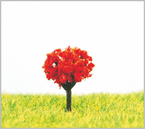 1.8cm Custom Red Plastic Miniature Model Trees In Hand Made
