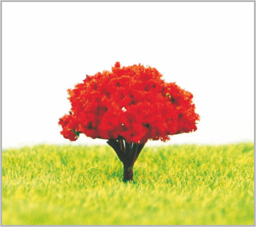 HO Custom 3.5cm Red Miniature Model Trees with Plastic