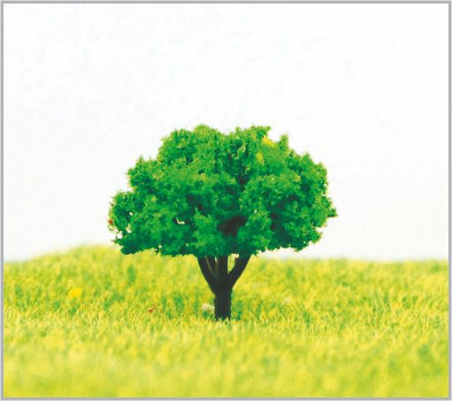 3.5cm Green Custom Architectural Plastic Miniature Model Trees In Hand Made