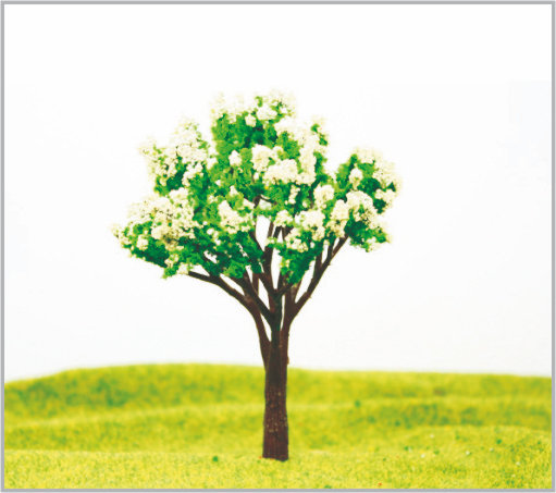 12cm Handmade Custom White Miniature Model Trees For Train Layout