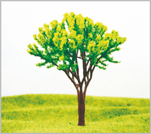 16cm Architectural Plastic Miniature Model Trees In Hand Made With Green