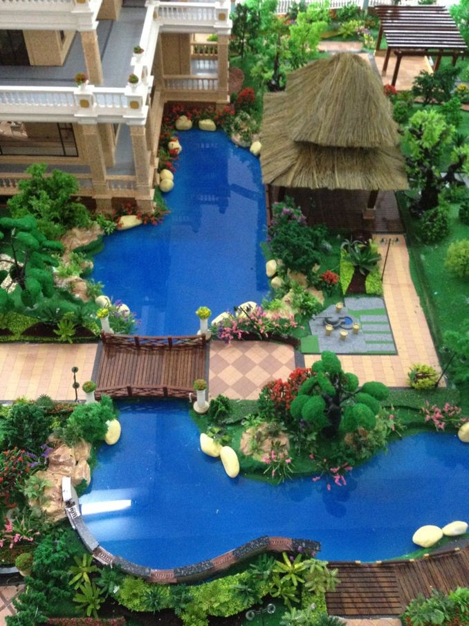 Miniature Model Scale Model Scenery For Garden Scenery Complex Layout