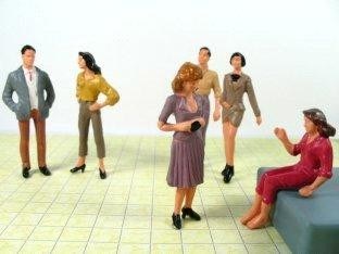 P25-6 7CM Architectural Scale Model People Painted Figures for Building ...