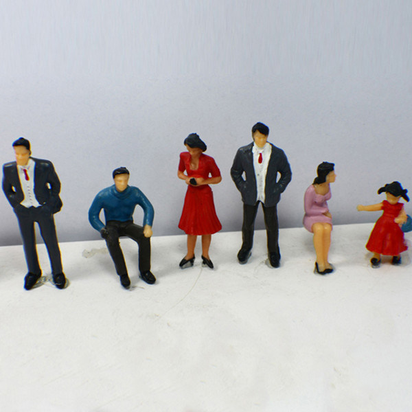 Plastic Scale Model Painted People Figures for HO , OO , G N , T Train ...