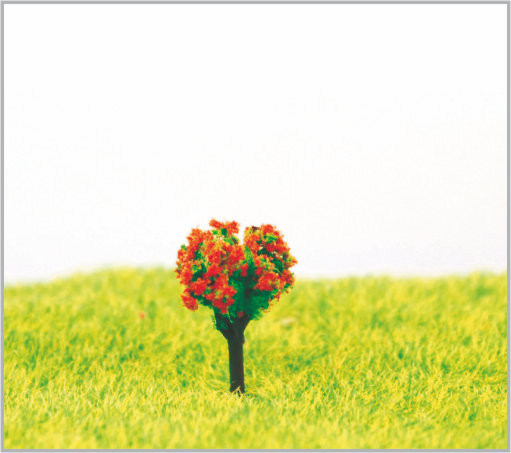 S4018 1.8cm Handmade Custom Red Miniature Model Trees For Theme Park Layout